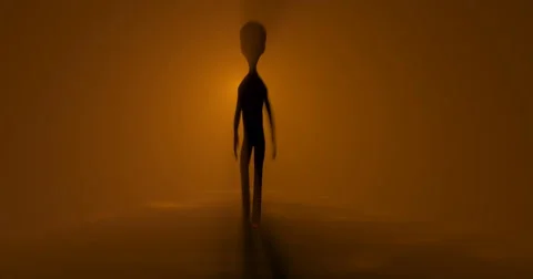 Alien being, entity walking torwards cam... | Stock Video | Pond5