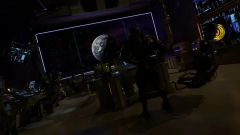 Alien captain at the command bridge at t... | Stock Video | Pond5