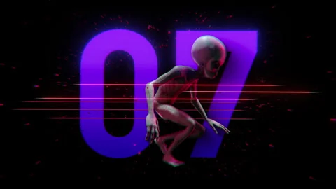 Alien Colour Strobe Countdown 07 | Stock Video | Pond5