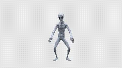 Alien dance - 3d render looped with alph... | Stock Video | Pond5