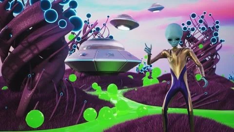 alien dance exoplanet animation | Stock Video | Pond5