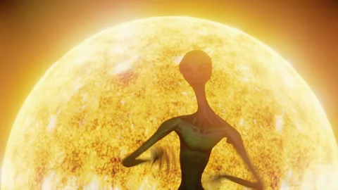The alien dancer is dancing with the sun... | Stock Video | Pond5
