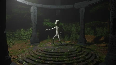 Alien Dancing Left Light in a Cannabis f... | Stock Video | Pond5