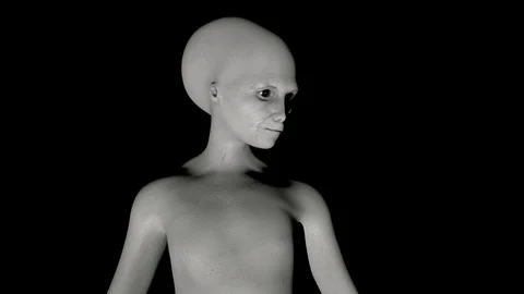 Alien extraterrestrial gray/ grey skin w... | Stock Video | Pond5