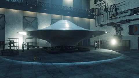 Alien Flying Saucer UFO UAP inside of a ... | Stock Video | Pond5