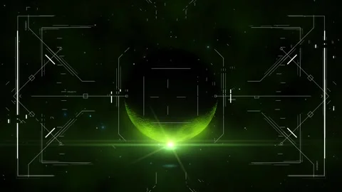 Alien green planet scanned by HUD radar ... | Stock Video | Pond5