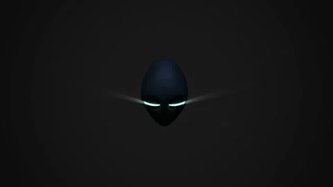 Alien Head with Glowing Eyes on dark bac... | Stock Video | Pond5