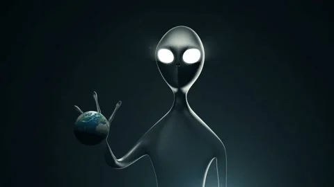 Alien holding Earth Planet in his hand o... | Stock Video | Pond5