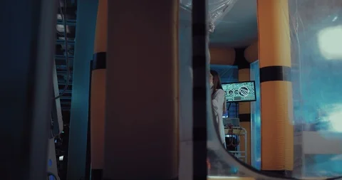 Alien lies on the operating table in the... | Stock Video | Pond5