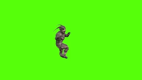 Alien Monster Climbing Down Green Screen... | Stock Video | Pond5