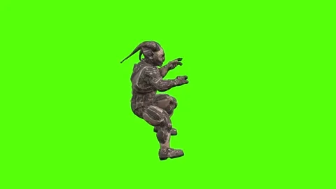 Alien Monster Climbing up Ladder Green S... | Stock Video | Pond5