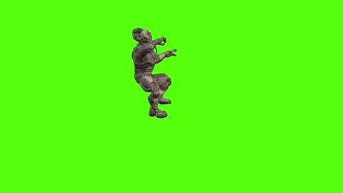 Alien Monster Climbing Wall Up Green Scr... | Stock Video | Pond5