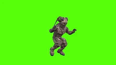 Alien Monster Crouch Backward Green Scre... | Stock Video | Pond5