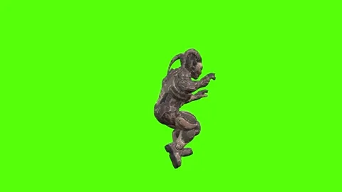 Alien Monster Crouch Forward Green Scree... | Stock Video | Pond5