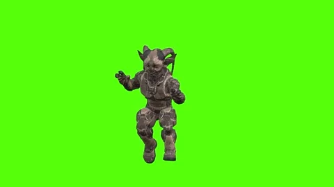 Alien Monster Crouch Forward Green Scree... | Stock Video | Pond5