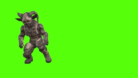 Alien Monster Crouch Right Normal Green ... | Stock Video | Pond5