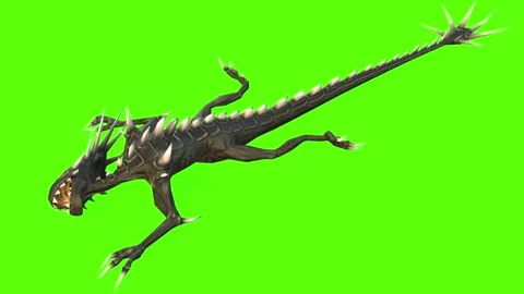 Alien Monster lay down Green Screen Anim... | Stock Video | Pond5