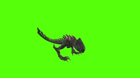 Alien monster Tail Attack Green Screen A... | Stock Video | Pond5
