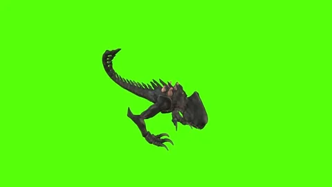 Alien monster Tail Attack Green Screen A... | Stock Video | Pond5