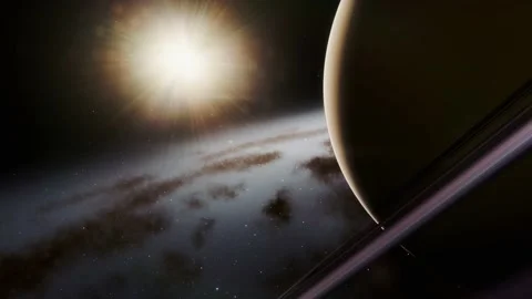 Alien Planet Flight, Planet Rings, Space... | Stock Video | Pond5
