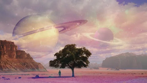 Alien Planet Landscape Person Extraterre... | Stock Video | Pond5