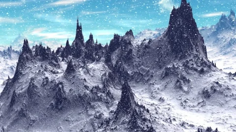 Alien Planet. Mountain. Animation. Panor... | Stock Video | Pond5