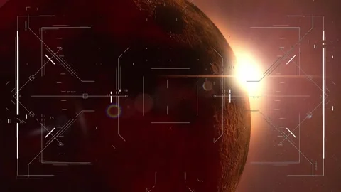 Alien planet scanned by HUD radar displa... | Stock Video | Pond5