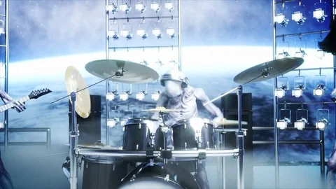 Alien rock party on space ship. Concert.... | Stock Video | Pond5