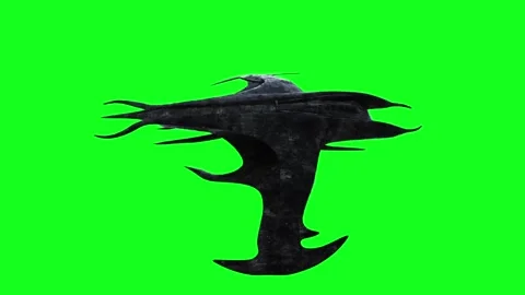 Alien scary spaceship, invader. Green sc... | Stock Video | Pond5