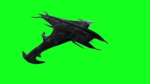 Alien scary spaceship, invader. Green sc... | Stock Video | Pond5