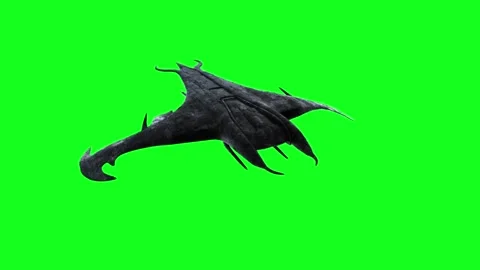 Alien scary spaceship, invader. Green sc... | Stock Video | Pond5