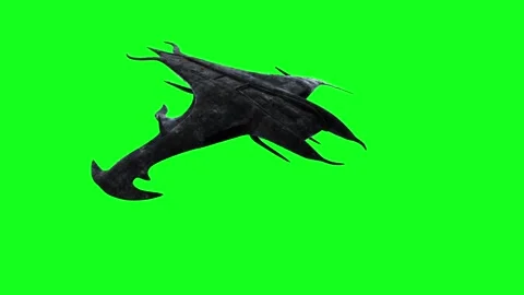 Alien scary spaceship, invader. Green sc... | Stock Video | Pond5
