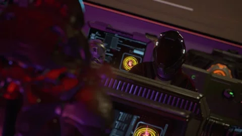 The alien scientist in the bridge is spe... | Stock Video | Pond5