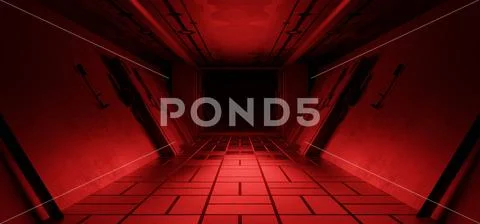 Alien SciFi Empty Hallway Corridor Room Garage Studio Dance Glowing ...