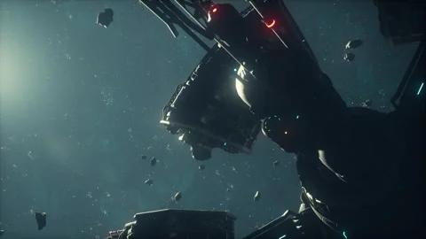 The alien ship navigates the boundless v... | Stock Video | Pond5