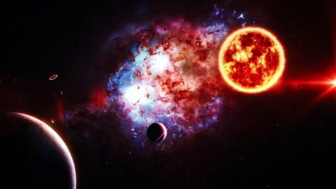 Alien Solar System With Double Quasar In... | Stock Video | Pond5