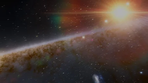 Alien Solar System Flyby and Milky Way G... | Stock Video | Pond5