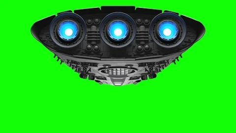 Alien spaceship on green screen. Bright ... | Stock Video | Pond5