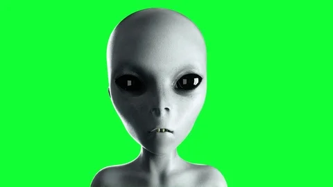 alien talking. Close up. UFO. Green scre... | Stock Video | Pond5