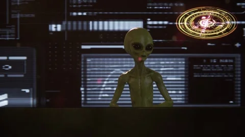 An alien teacher explains futuristic tec... | Stock Video | Pond5