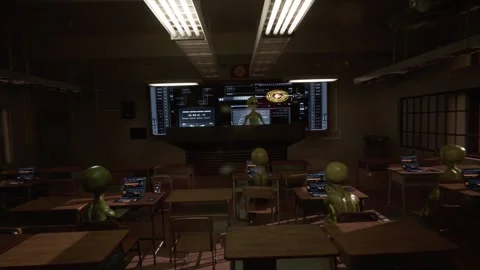 An alien teacher explains a lesson to al... | Stock Video | Pond5