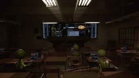 An alien teacher explains a lesson to al... | Stock Video | Pond5