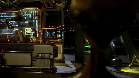 alien typing in space station | Stock Video | Pond5