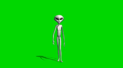 Alien walk - seperated on green screen | Stock Video | Pond5