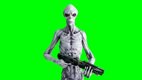 Alien walking with gun. Realistic motion... | Stock Video | Pond5