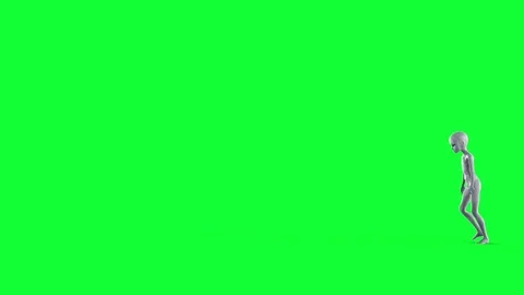 alien walks. realistic 4k green screen a... | Stock Video | Pond5