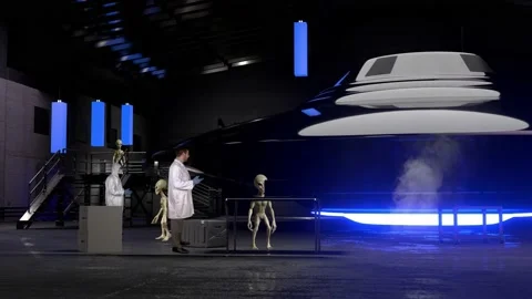 Aliens and Humans Working Together on a ... | Stock Video | Pond5