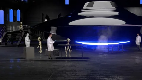 Aliens and Humans Working Together on a ... | Stock Video | Pond5