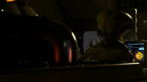 Aliens in the command center in Ufo foll... | Stock Video | Pond5