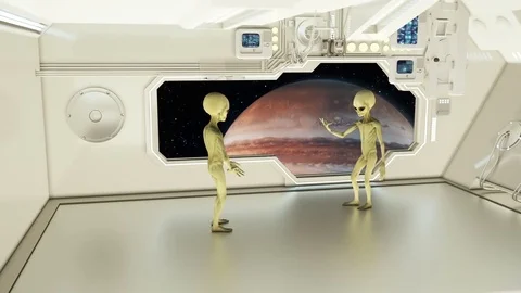 Aliens on a spaceship arguing on backgro... | Stock Video | Pond5